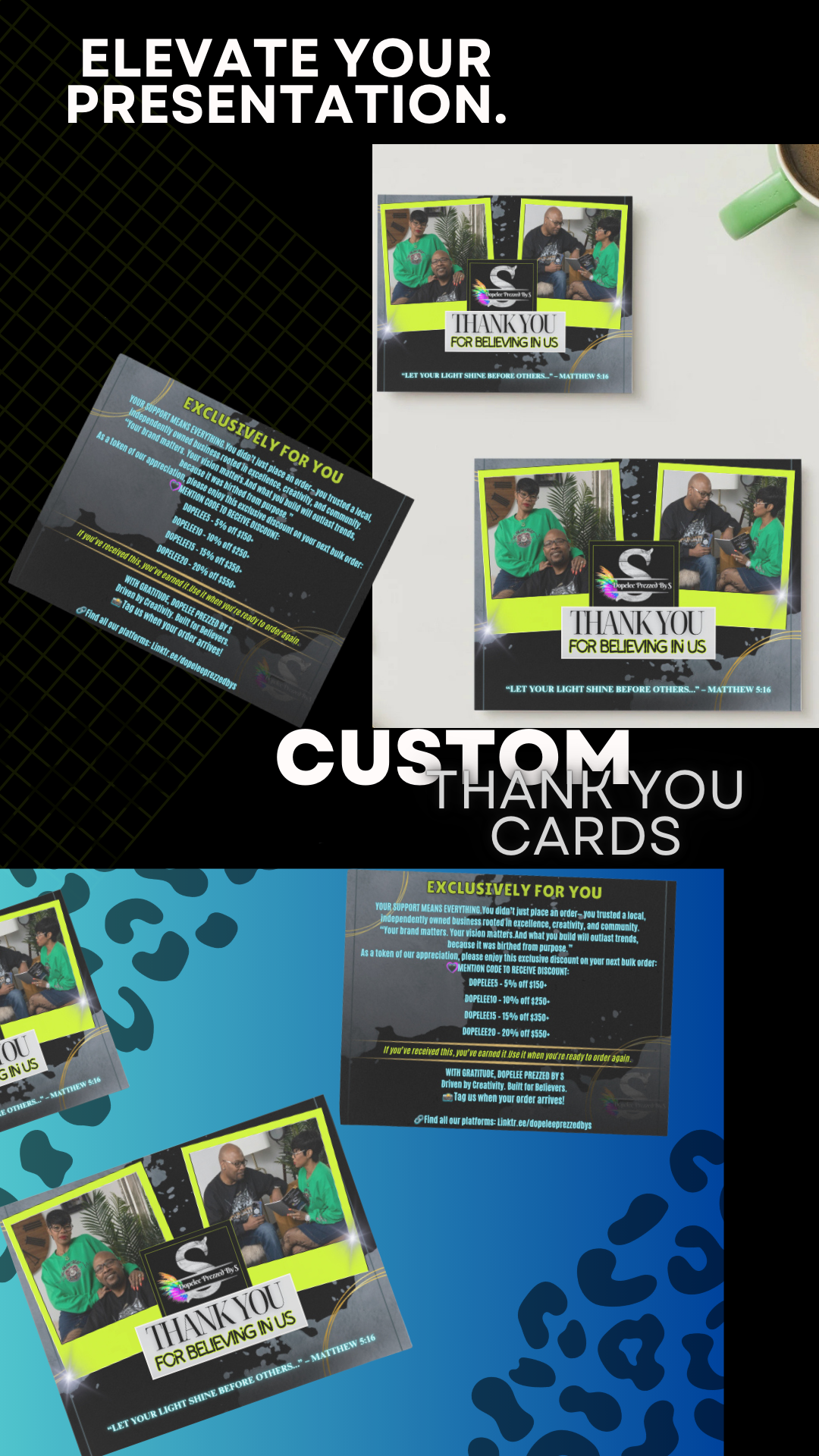 Bulk Order Design Deposit –Custom Printed Cards – Dopelee Prezzed By S